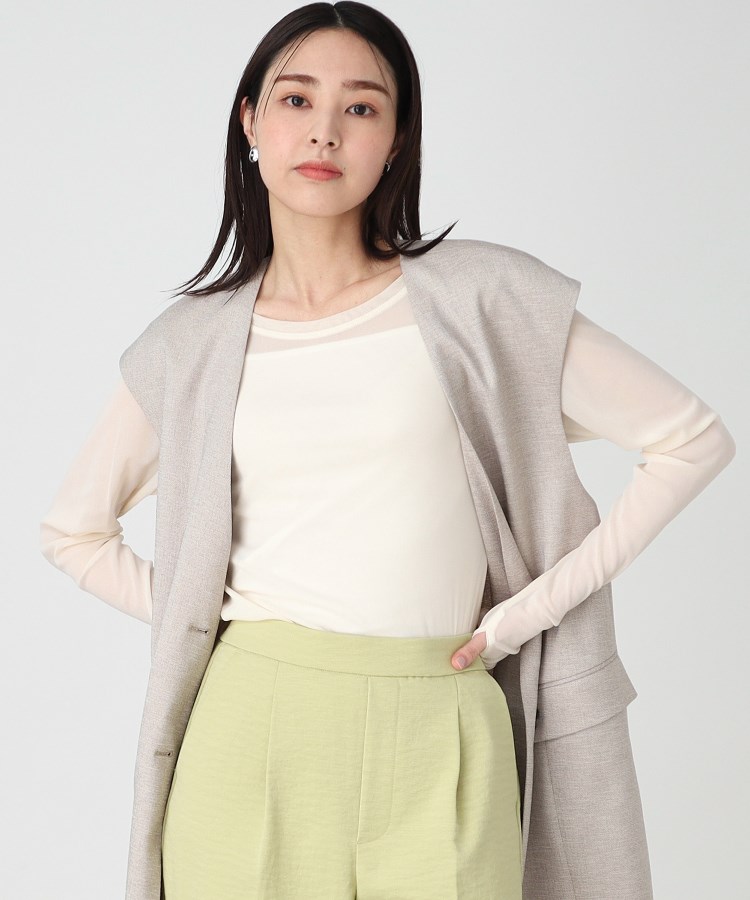 シアー配色プルオーバー【手洗い可】(カットソー) | THE SHOP シアー配色プルオーバー【手洗い可】(カットソー) | THE SHOP