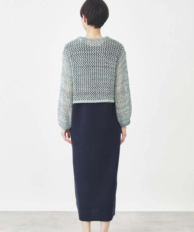 セットアイテム】メッシュニット×ワンピース(マキシ・ロング セットアイテム】メッシュニット×ワンピース(マキシ・ロング