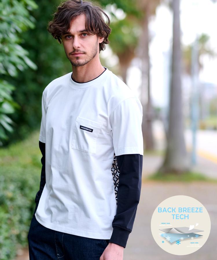 接触冷感/UVカット】BACK BREEZE TECH バックオーバーラップ 接触冷感/UVカット】BACK BREEZE TECH バックオーバーラップ