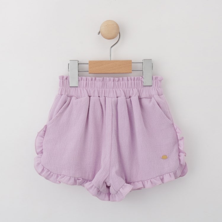 110-140cm/セットアップ可】楊柳フリルショートパンツ(ショート 110-140cm/セットアップ可】楊柳フリルショートパンツ(ショート