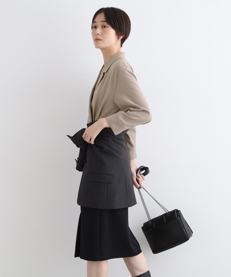 洗える/日本製】ジャケットコンビワンピース(ミドルワンピース 洗える/日本製】ジャケットコンビワンピース(ミドルワンピース