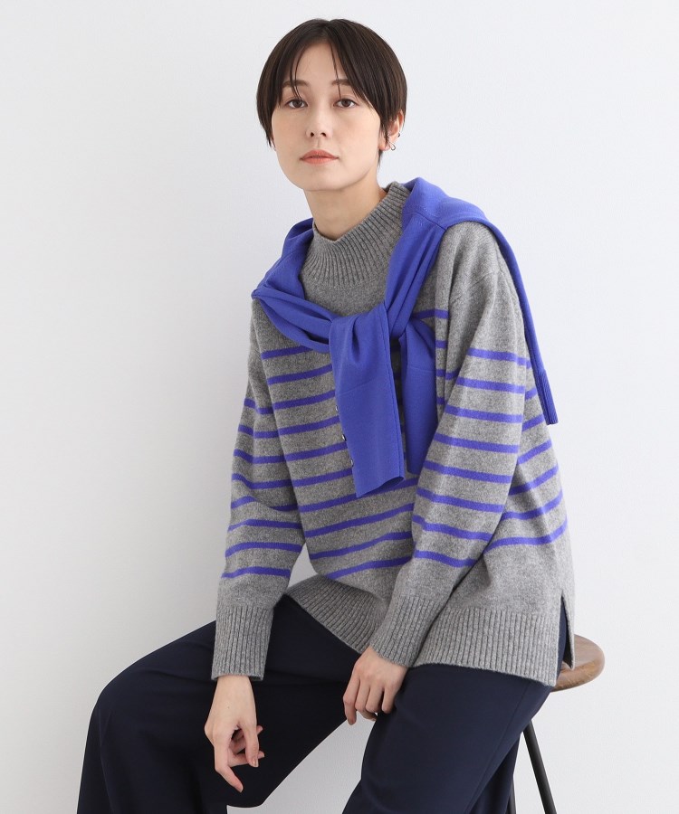 冬ニット人気NO.1!/カシミヤ混】バックスリット ハイネック 冬ニット人気NO.1!/カシミヤ混】バックスリット ハイネック