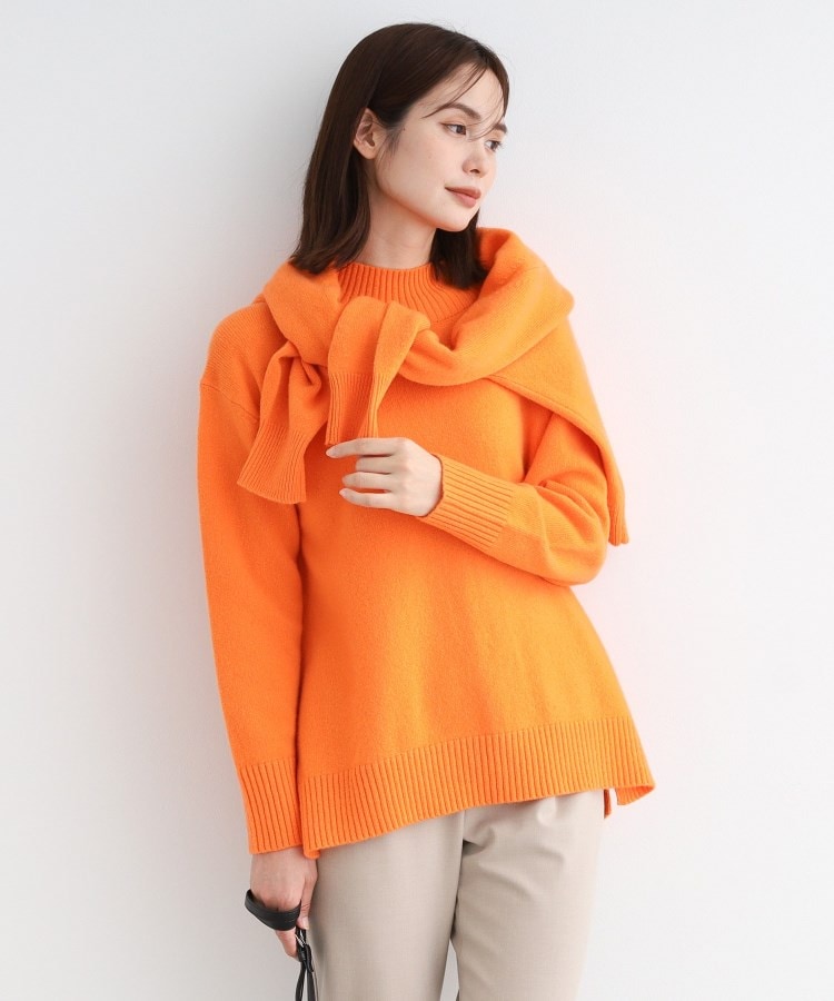 冬ニット人気NO.1!/カシミヤ混】バックスリット ハイネック 冬ニット人気NO.1!/カシミヤ混】バックスリット ハイネック