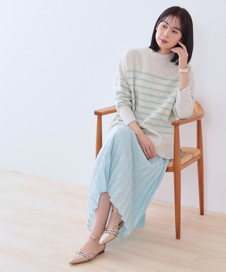 冬ニット人気NO.1!/カシミヤ混】バックスリット ハイネック 冬ニット人気NO.1!/カシミヤ混】バックスリット ハイネック