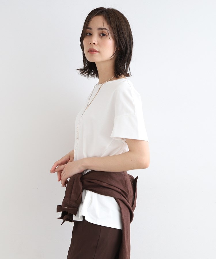 洗える/コットン100%】アシメヘムデザインTシャツ(カットソー 洗える/コットン100%】アシメヘムデザインTシャツ(カットソー