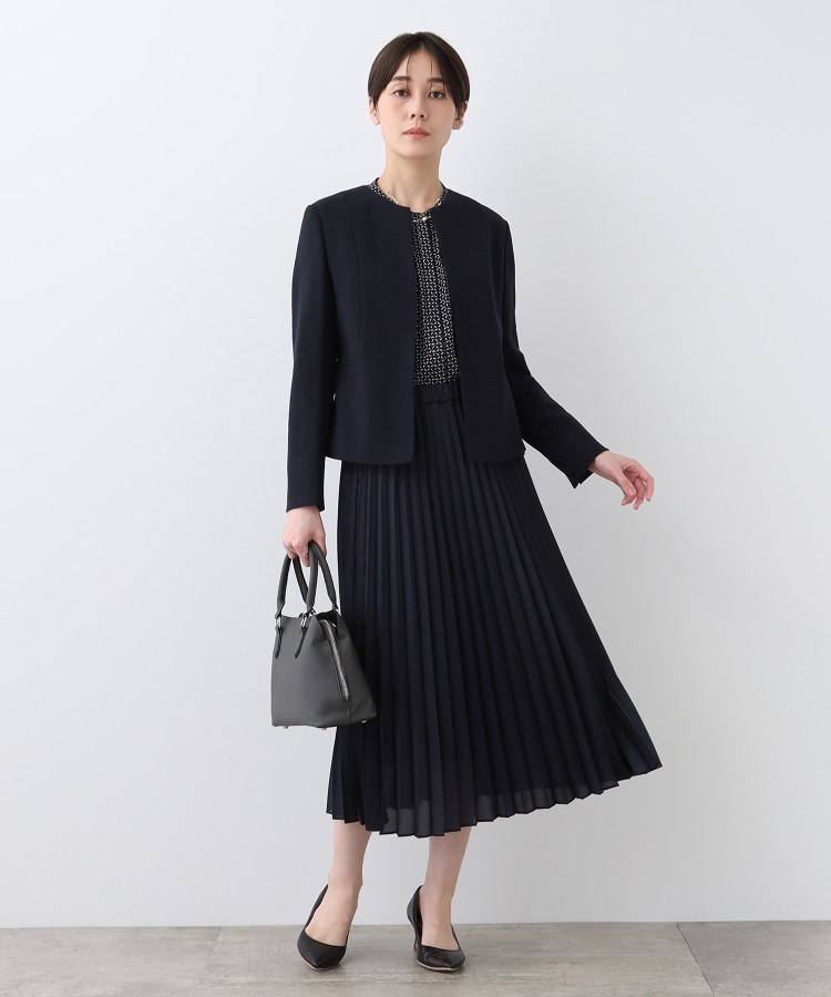 春SALE!【洗える】ストレッチツィードジャケット(ノーカラー 春SALE!【洗える】ストレッチツィードジャケット(ノーカラー