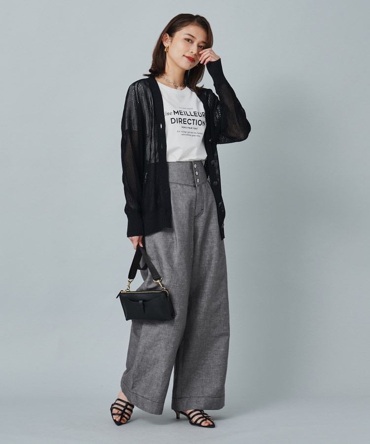 セットアップ可能】ヘンプシャンブレー ワイドパンツ(フル セットアップ可能】ヘンプシャンブレー ワイドパンツ(フル
