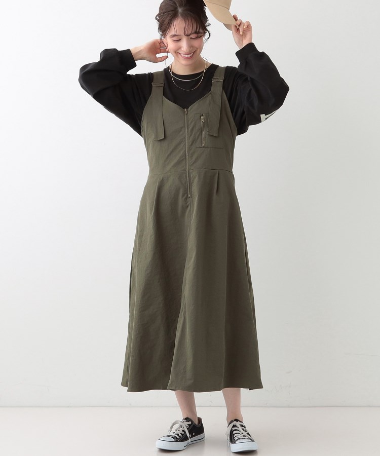 S-LL】ロングシーズン着られる フロントZIPジャンスカ(マキシ S-LL】ロングシーズン着られる フロントZIPジャンスカ(マキシ