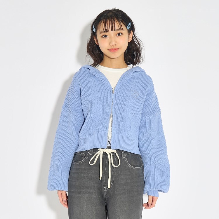 2点SET】フードニットZIPカーディガン(カーディガン/ボレロ 2点SET】フードニットZIPカーディガン(カーディガン/ボレロ