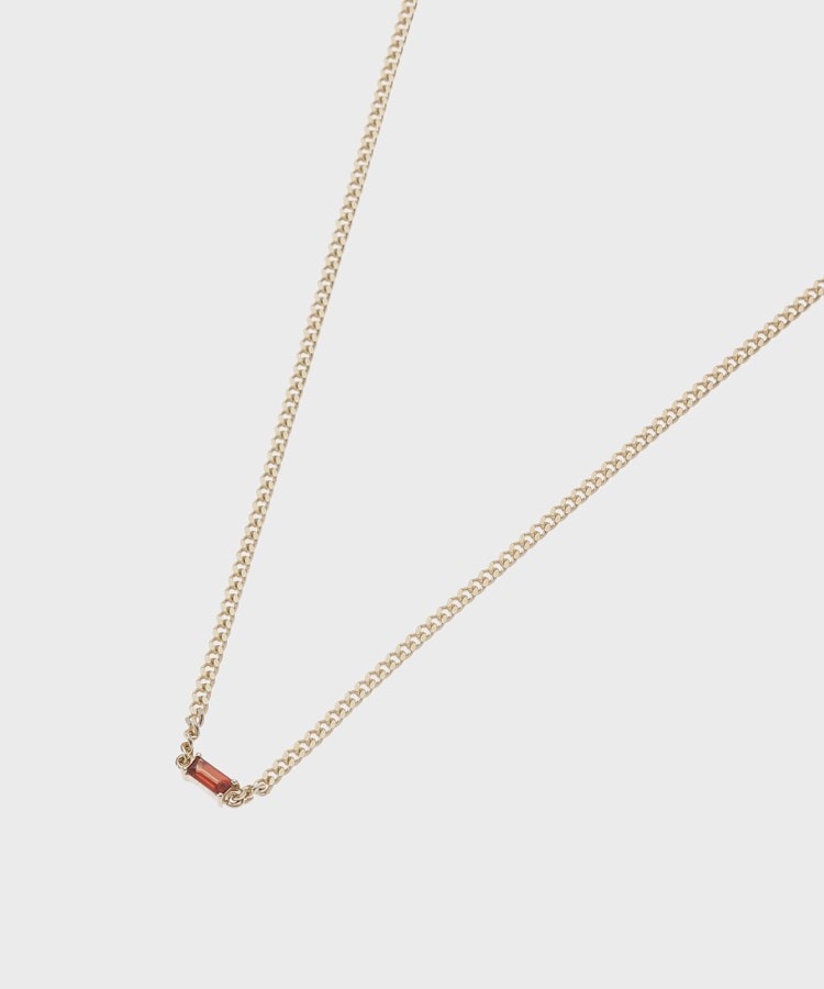K10カラーストーン(ガーネット)キヘイチェーン ネックレス K10カラーストーン(ガーネット)キヘイチェーン ネックレス