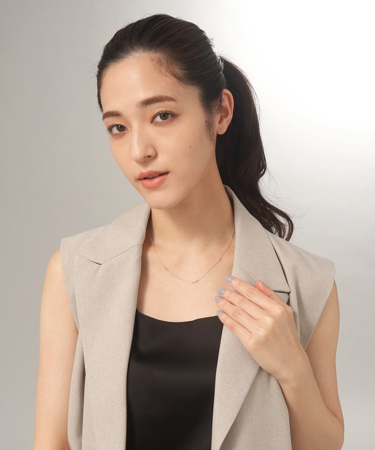 プラチナ カットビーズ ステーションネックレス(ネックレス プラチナ カットビーズ ステーションネックレス(ネックレス