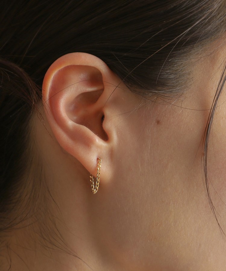 K18キヘイチェーン フープピアス(ピアス) | COCOSHNIK K18キヘイチェーン フープピアス(ピアス) | COCOSHNIK