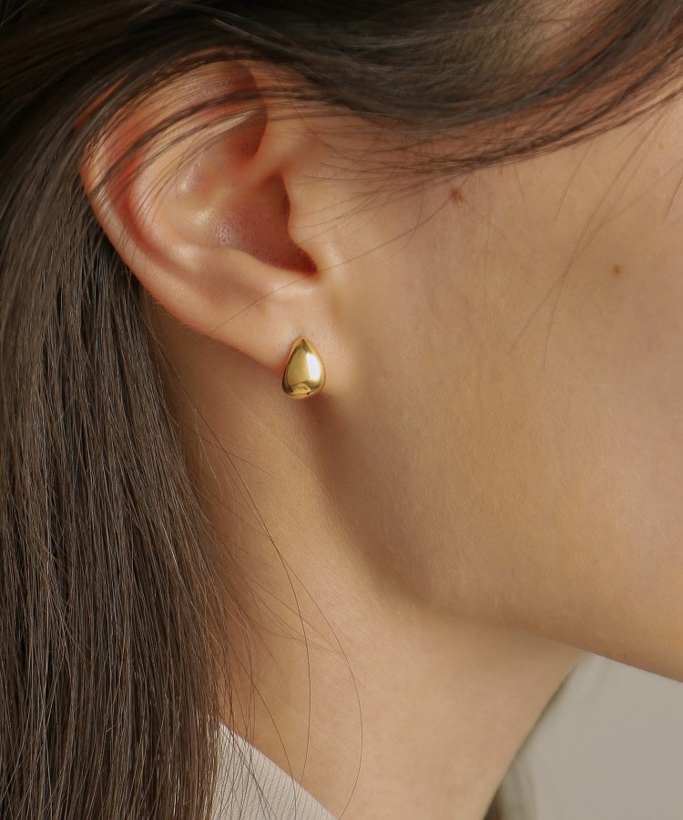 K18ペアシェイプフープ ワンタッチピアス(ピアス) | COCOSHNIK K18ペアシェイプフープ ワンタッチピアス(ピアス) | COCOSHNIK