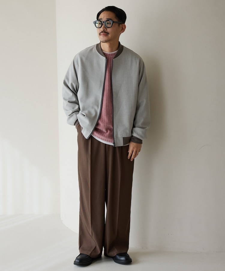 CAVIAN/キャビアン】リサイクルシャークスキンジップブルゾン CAVIAN/キャビアン】リサイクルシャークスキンジップブルゾン