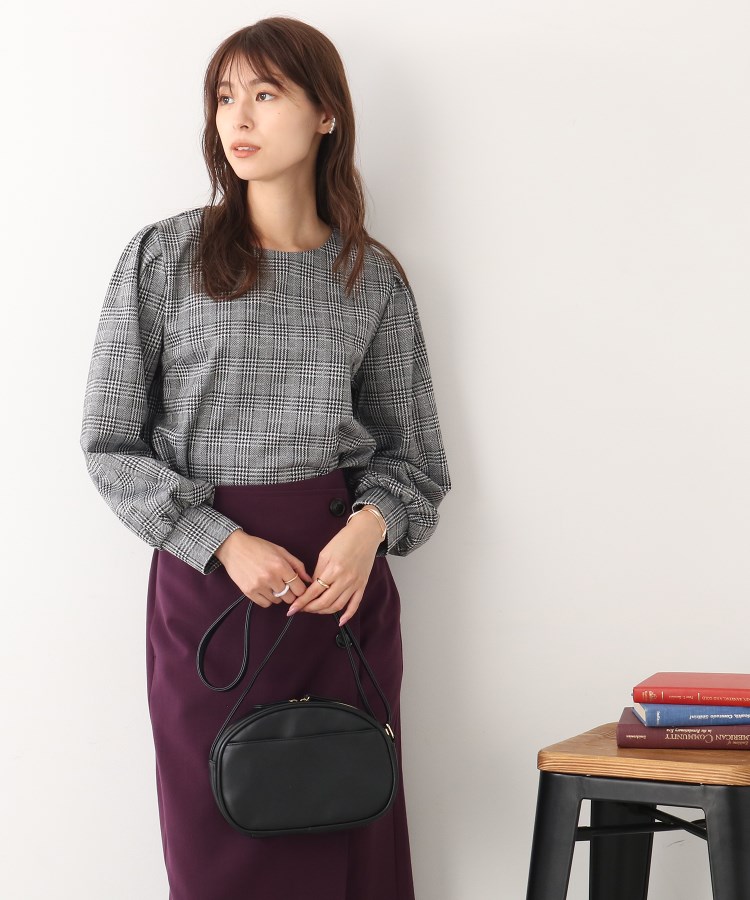◇グレンチェックパフ袖プルオーバー(カットソー) | SHOO・LA ◇グレンチェックパフ袖プルオーバー(カットソー) | SHOO・LA