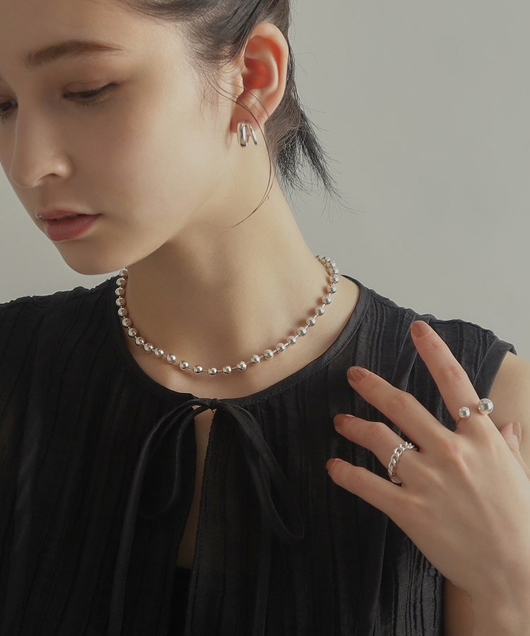 シルバー デザインチェーン ボールネックレスL(ネックレス シルバー デザインチェーン ボールネックレスL(ネックレス