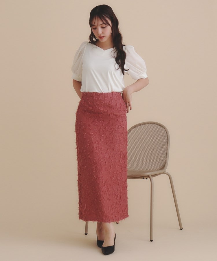 美人百花掲載》カットジャカードタイトスカート/セットアップ 美人百花掲載》カットジャカードタイトスカート/セットアップ