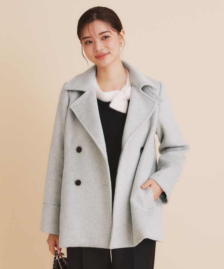 5color/S-Lsize》ウール混 ステンカラーピーコート(Pコート 5color/S-Lsize》ウール混 ステンカラーピーコート(Pコート