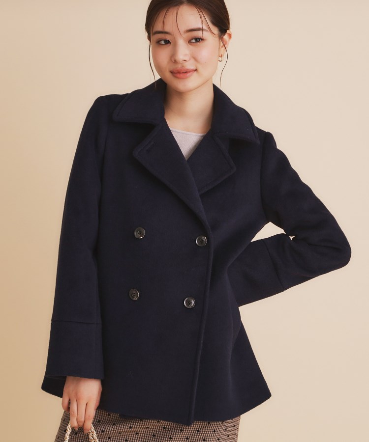 5color/S-Lsize》ウール混 ステンカラーピーコート(Pコート 5color/S-Lsize》ウール混 ステンカラーピーコート(Pコート