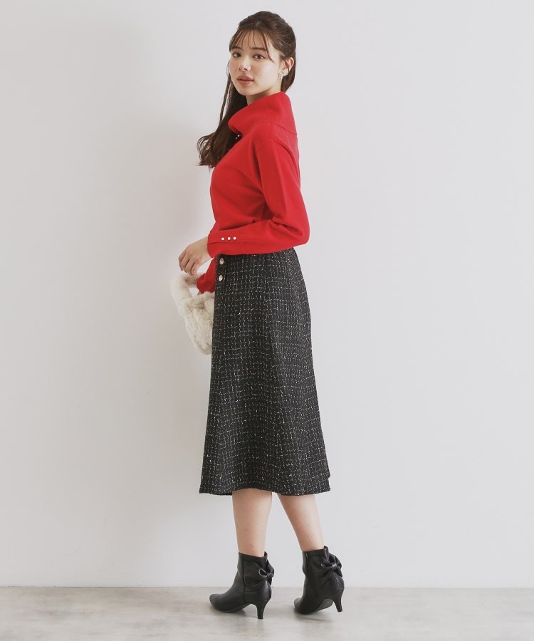 8color/XS-LLsize》パール調ボタン付きオフタートルニット【洗濯 8color/XS-LLsize》パール調ボタン付きオフタートルニット【洗濯
