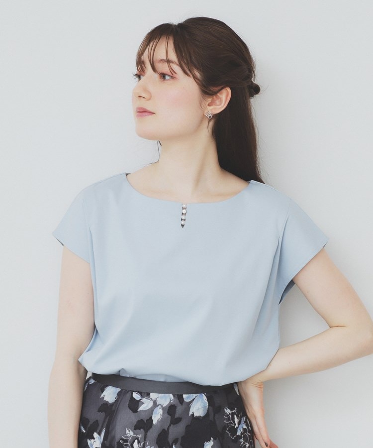 6color/XS-3Lsize》キーネックフレンチスリーブトップス【UV 6color/XS-3Lsize》キーネックフレンチスリーブトップス【UV