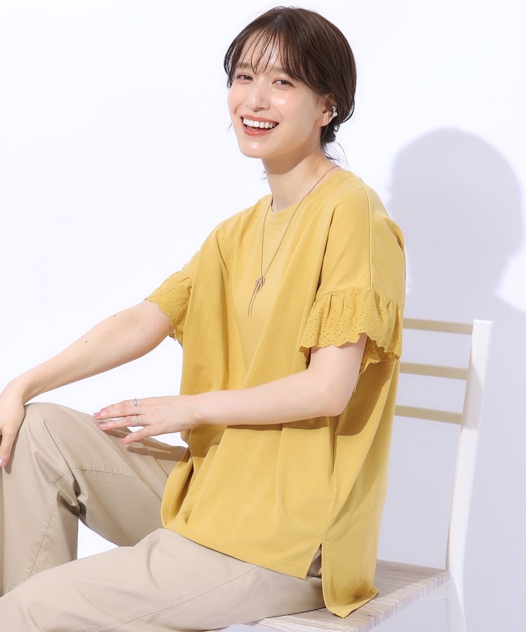 大人の可愛さを引き出す お袖レーストップス(カットソー 大人の可愛さを引き出す お袖レーストップス(カットソー