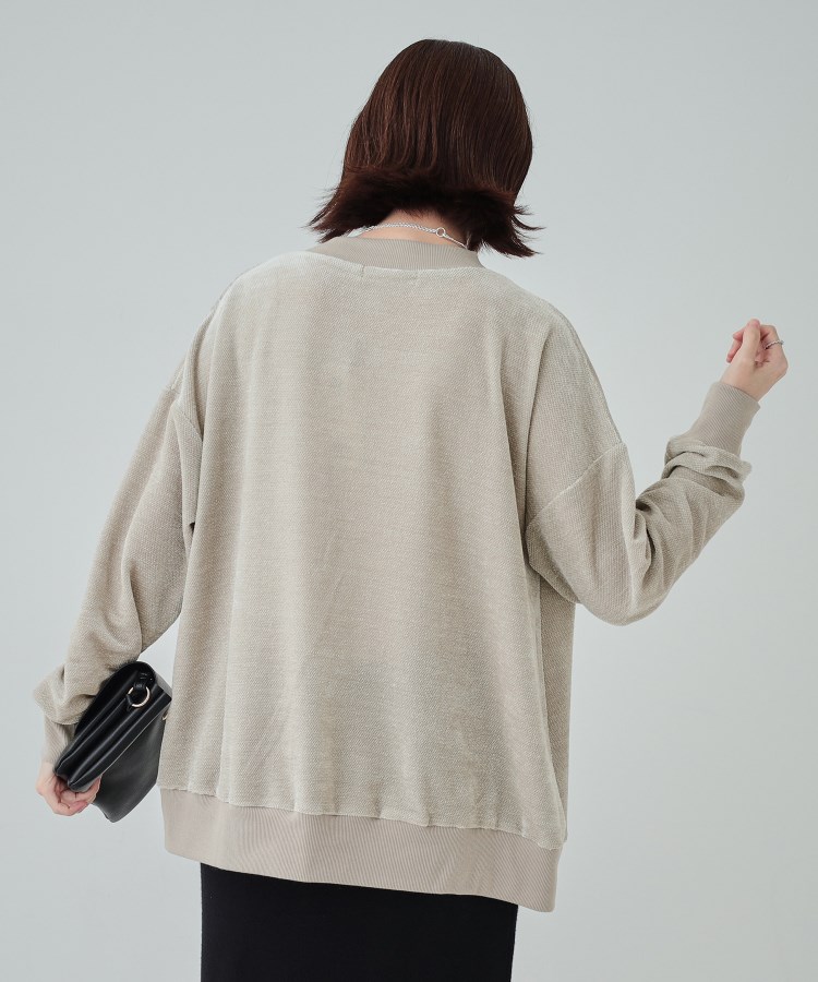 S-LL/体型カバー】ベロア風ゆったりトップス(カットソー S-LL/体型カバー】ベロア風ゆったりトップス(カットソー