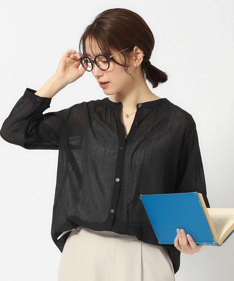 M-LL/洗える】ふんわり さらさら コットンシフォンシャツ M-LL/洗える】ふんわり さらさら コットンシフォンシャツ