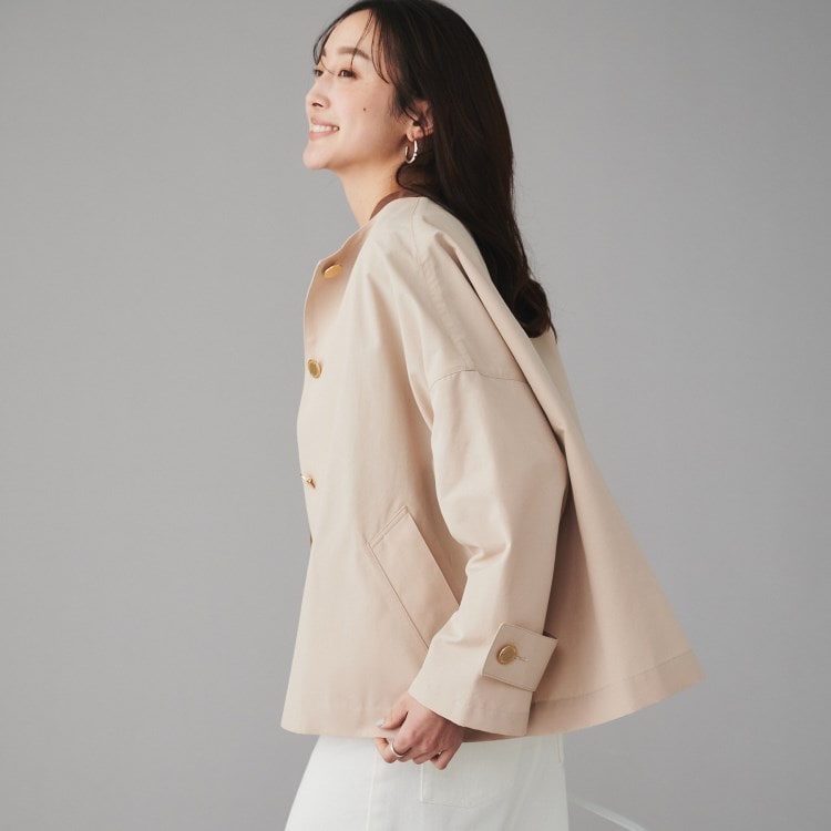 TRADITIONAL WEATHERWEAR】MALTON ノーカラー ショートコート TRADITIONAL WEATHERWEAR】MALTON ノーカラー ショートコート