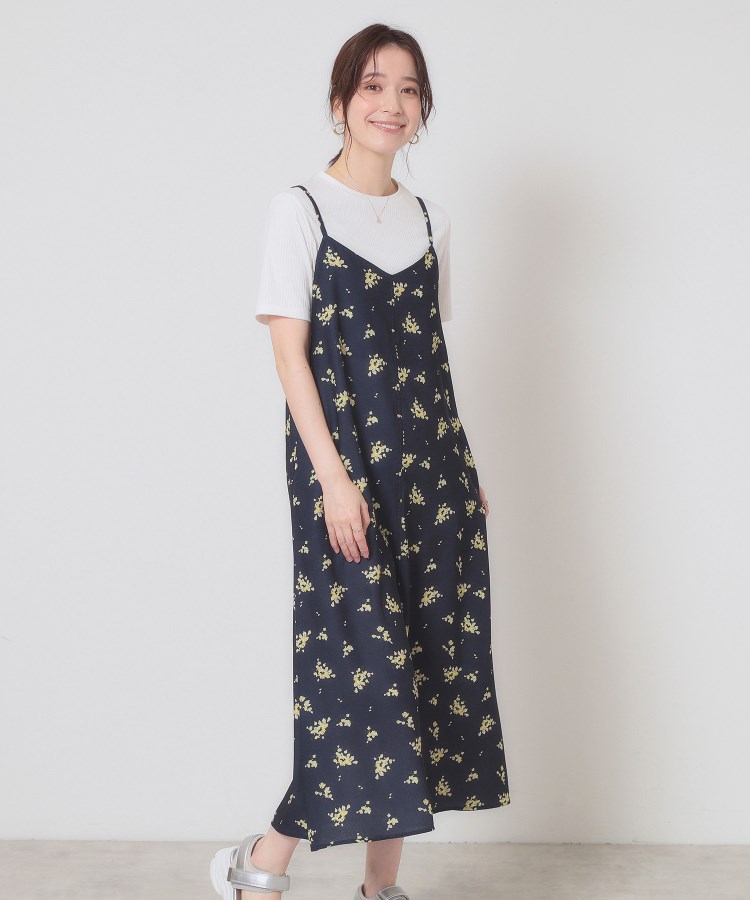 手洗い可/無地・花柄】ジョーゼットキャミワンピ(キャミ 手洗い可/無地・花柄】ジョーゼットキャミワンピ(キャミ