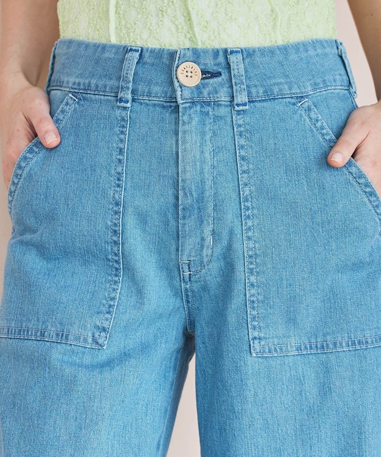 SOMETHING】 SUMMER COOL 涼しいワイドベーカーデニムパンツ【涼 SOMETHING】 SUMMER COOL 涼しいワイドベーカーデニムパンツ【涼